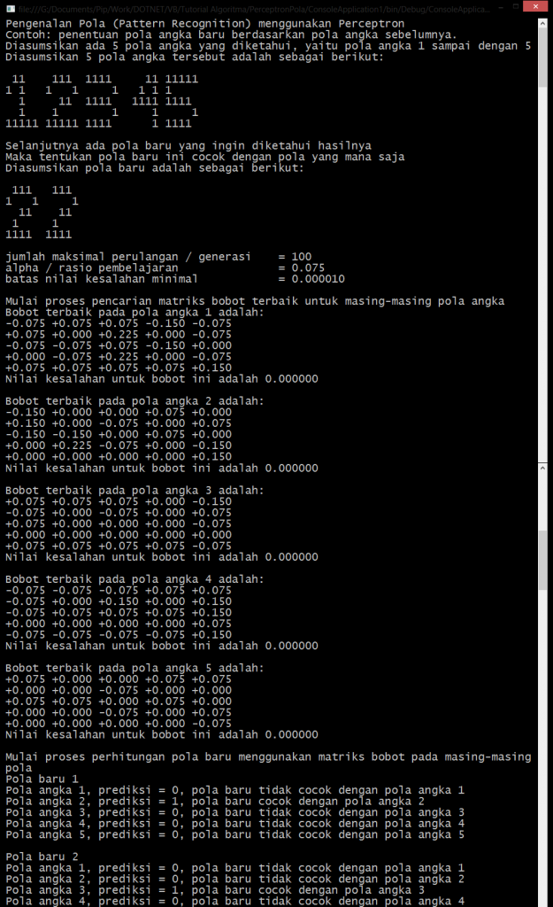 Pengenalan Pola (Pattern Recognition) dengan Perceptron - Pip Tools